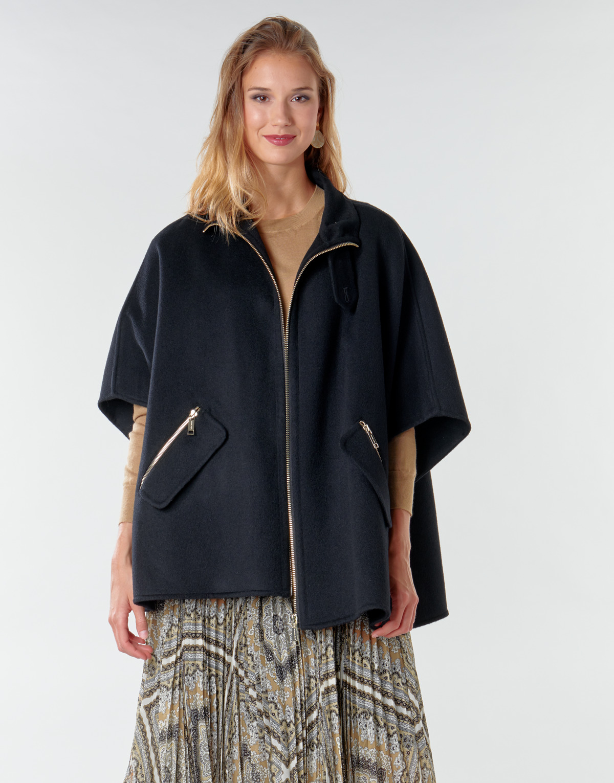 Mantella MICHAEL Michael Kors DOUBLE FACE CAPE Nero Donna 18275123 ...